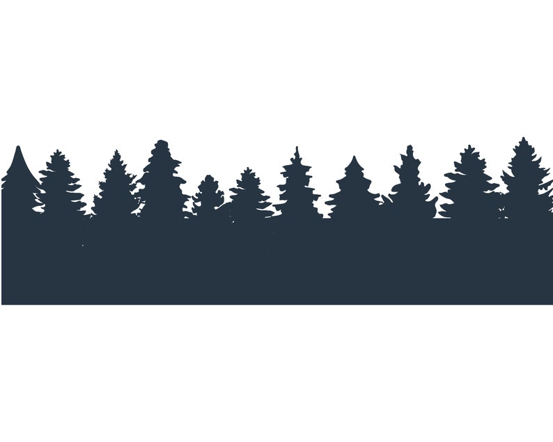 Treeline Silhouette Svg / Forest Trees Svg / Pine Tree Silhouette ...