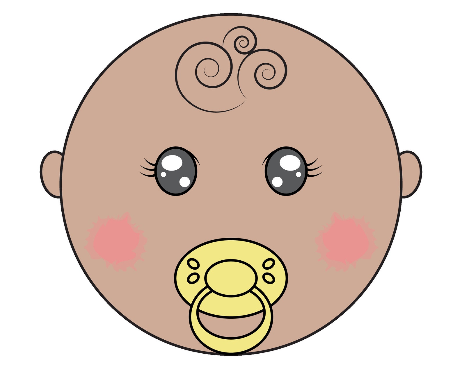 Baby Face Svg / Newborn Clipart / New Baby Face Svg / Cute Baby Face ...