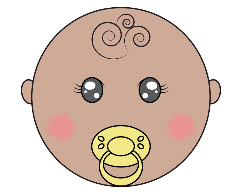 Baby Face Svg / Newborn Clipart / New Baby Face Svg / Cute Baby Face Svg / Face Svg / Infant ...