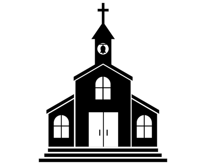 Church Svg / Church Silhouette / Church Cut File / Church Building Svg ...