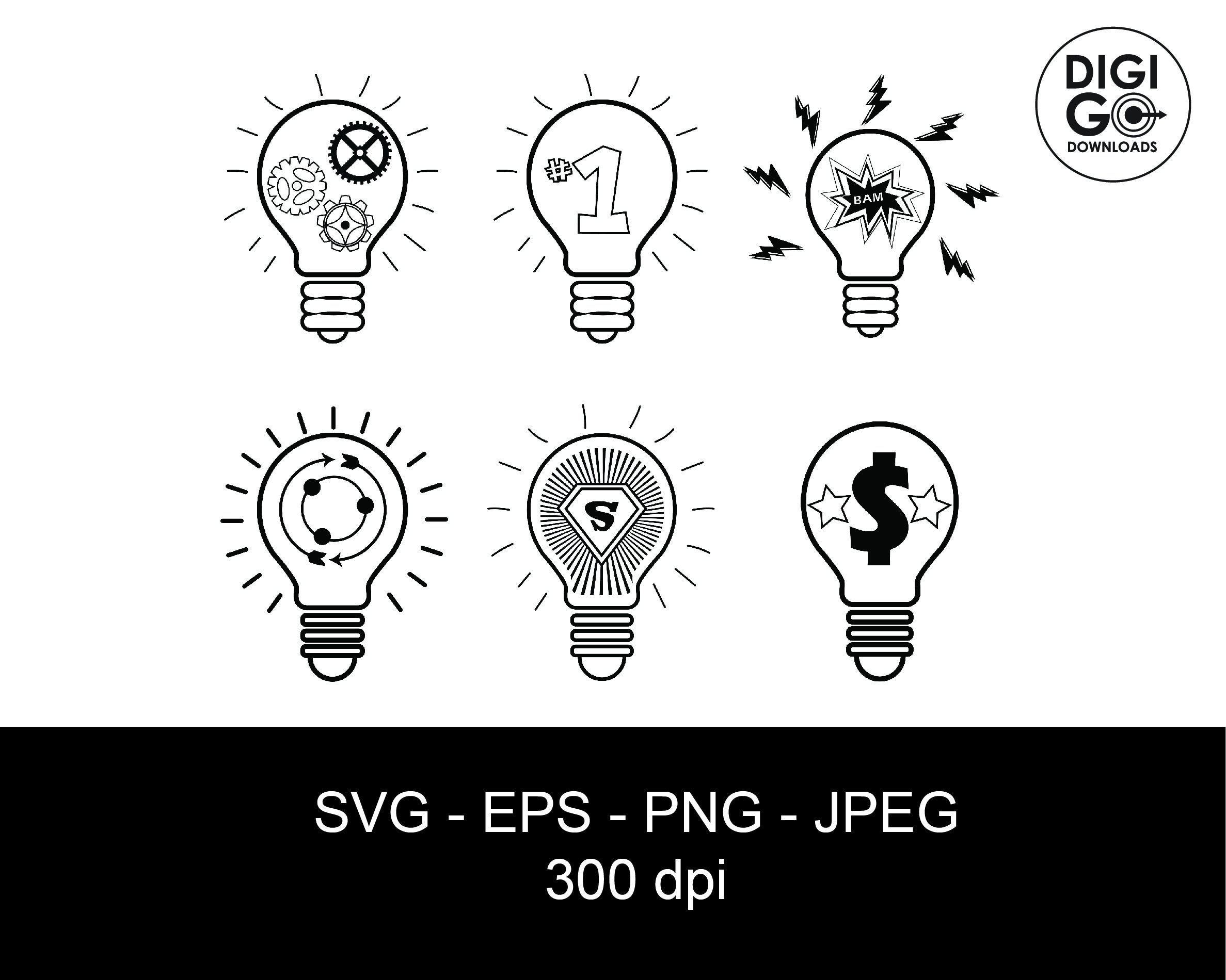 Idea Light Bulb Svg / Light Bulb Ideas / Light Bulb - Etsy