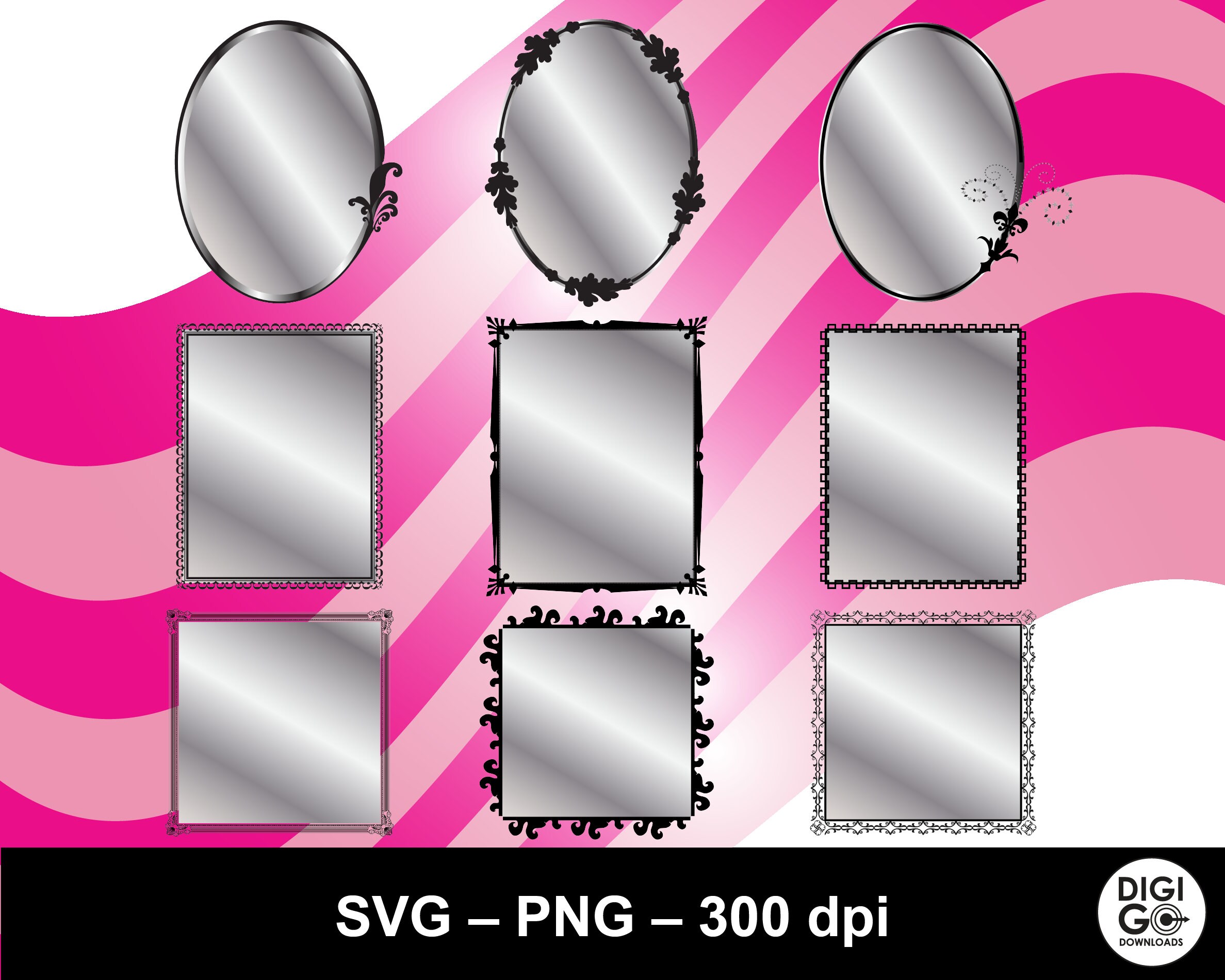 Mirror Svg / Mirror Bundle Svg / Mirrors Png / Oval Mirror Svg / Mirror ...