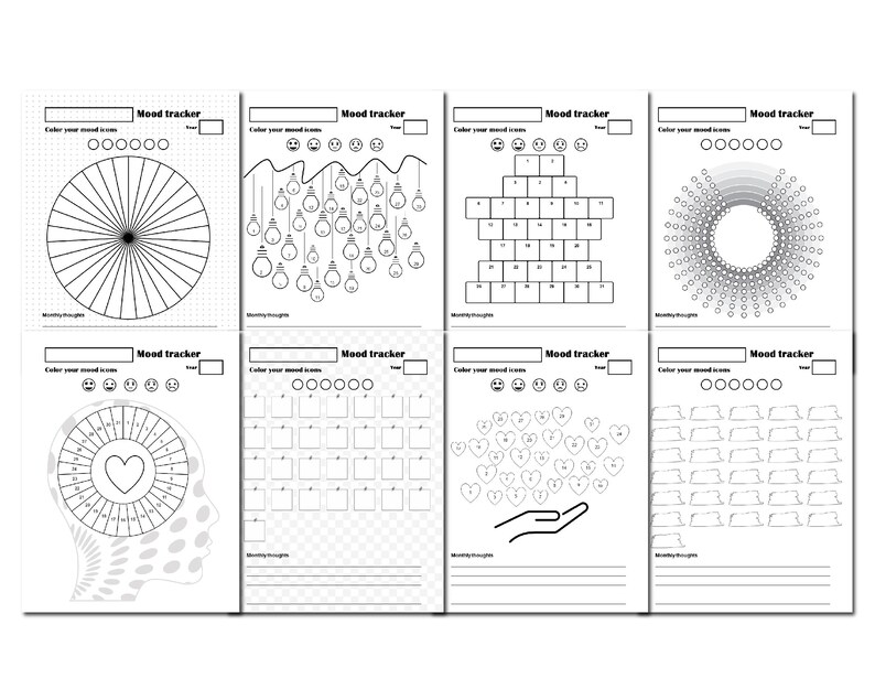 Mood Tracker Printable / Mood Tracker Bundle / Journal Printables ...