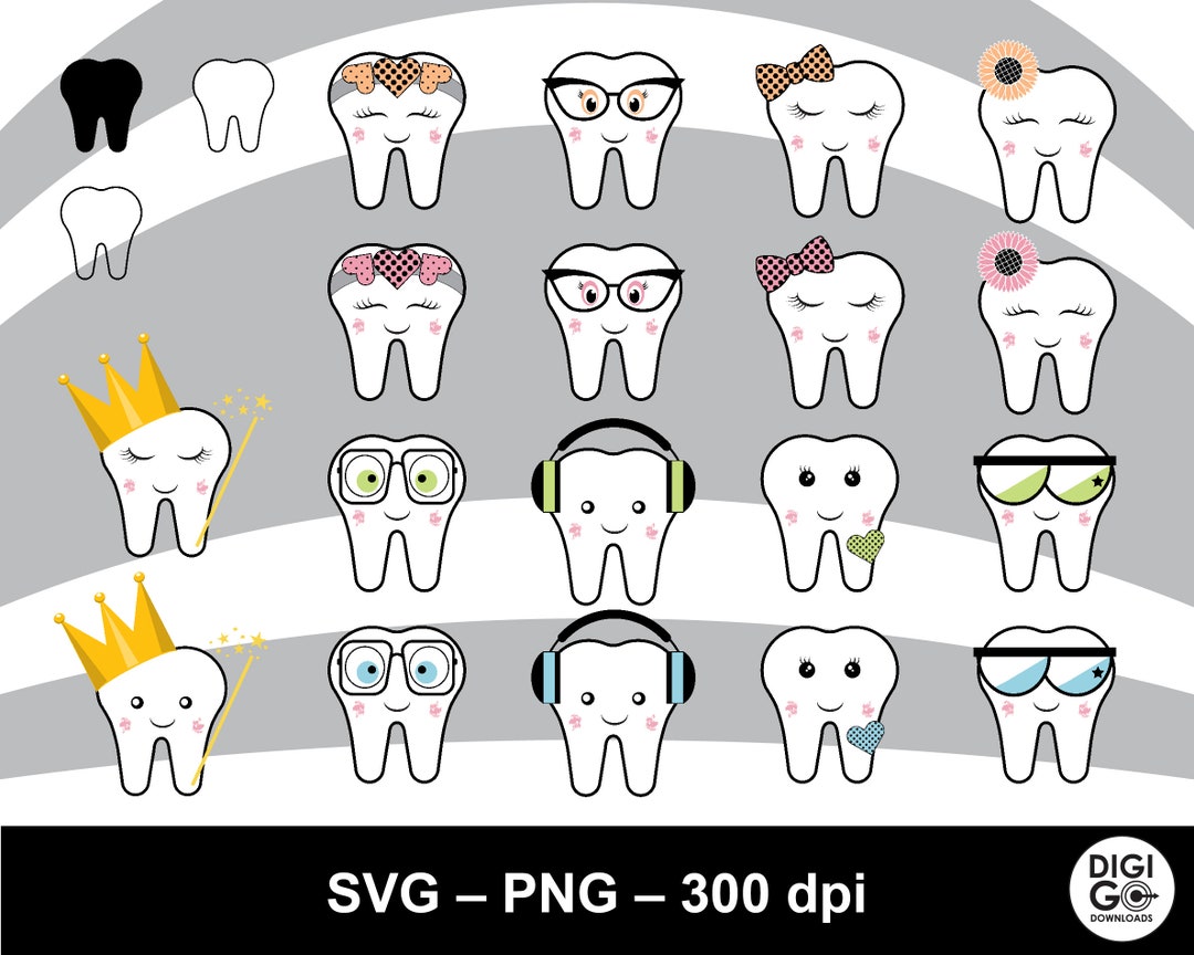 Tooth Svg, Tooth Fairy Svg, Tooth Bundle, Dental Svg, Cute Teeth Svg ...