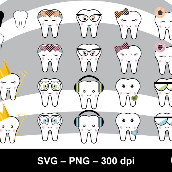 Cute Tooth Clipart - Etsy