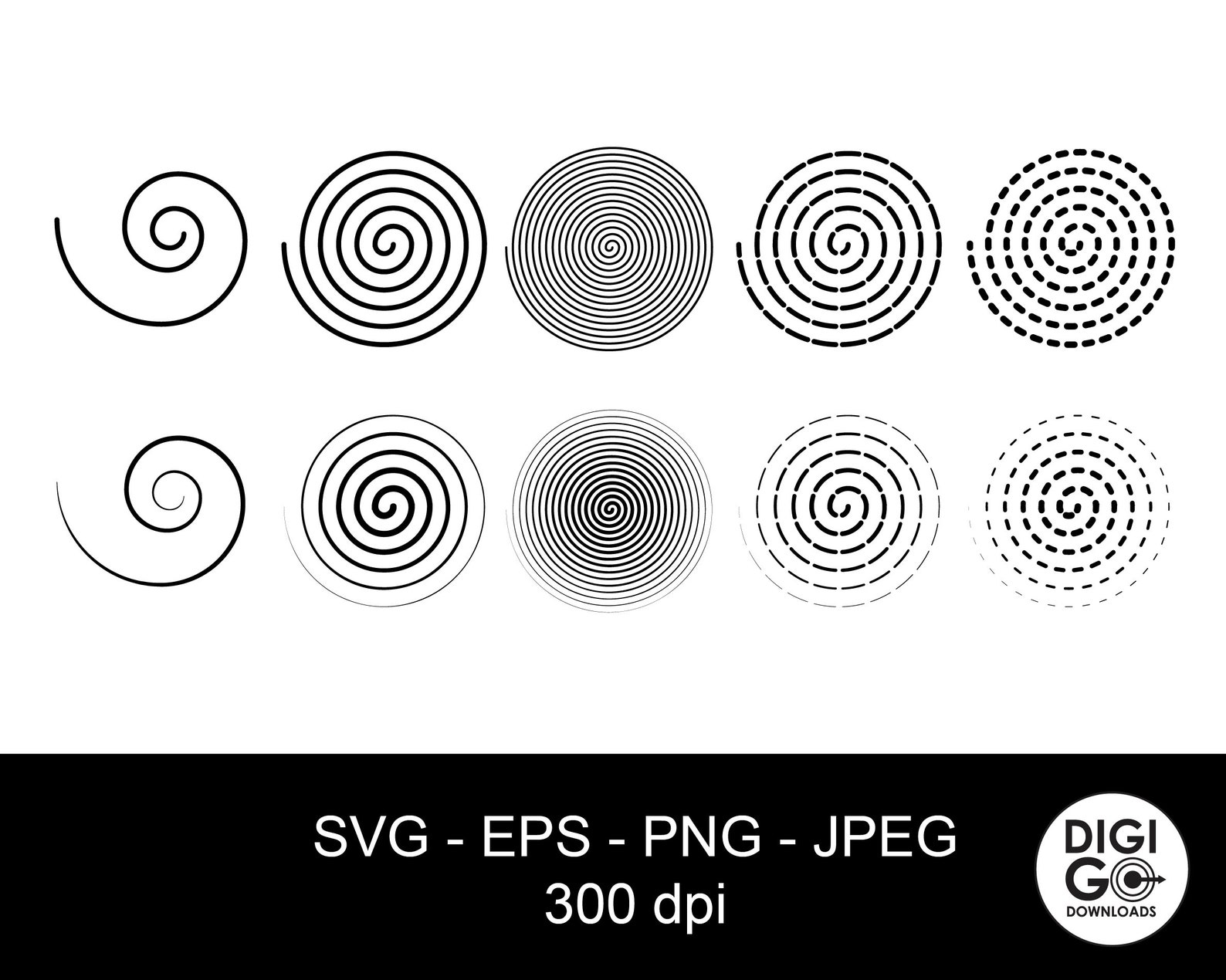 Spiral Svg / Spiral Svg File / Swirls Svg / Spiral Bundle / Spiral ...