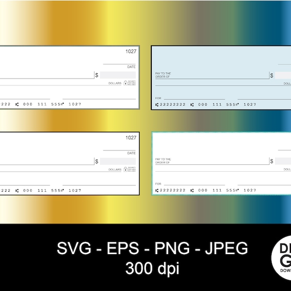 Blank Check Svg - Etsy