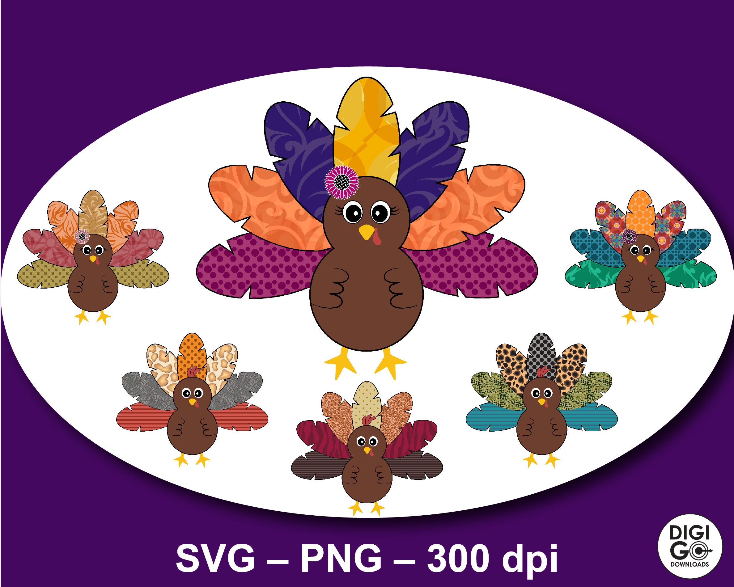 Cute Turkeys Svg / Thanksgiving Turkey Svg / Baby Turkey Svg / Turkey ...
