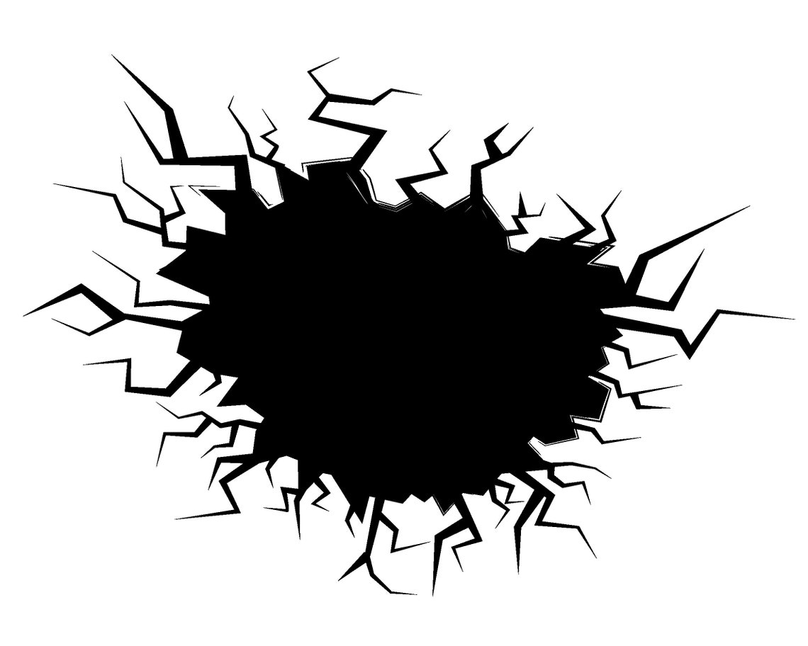 Cracked Wall Svg / Broken Brick Wall / Brick Wall Svg / Cracked Brick ...