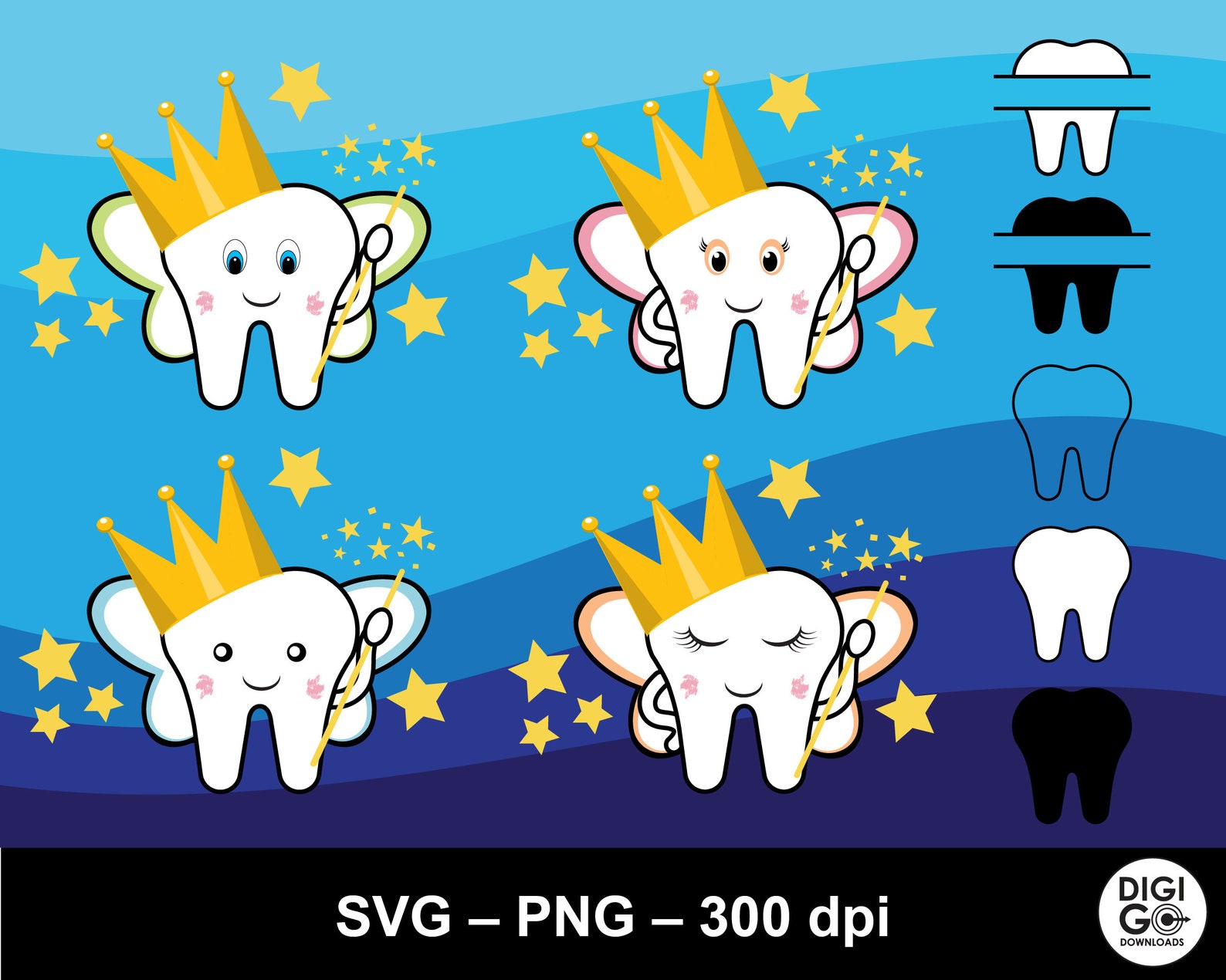 Tooth Fairy Svg, Tooth Fairy Png, Tooth Fairy Clipart, Tooth Bundle Svg ...