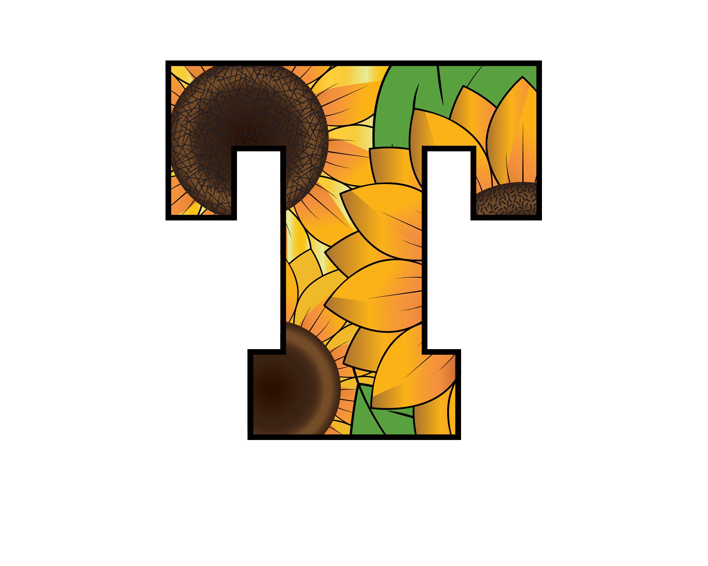 Sunflower Letters Svg / Sunflower Alphabet Svg / Sunflower Monogram Svg ...