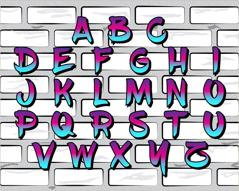 Graffiti Letters Svg / Graffiti Alphabet / Graffiti Svg / Graffiti ...