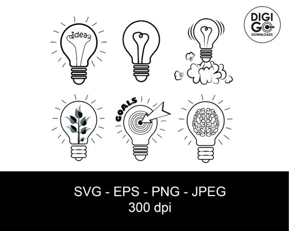 Idea Light Bulb Svg / Light Bulb Ideas / Business Light Bulb / | Etsy