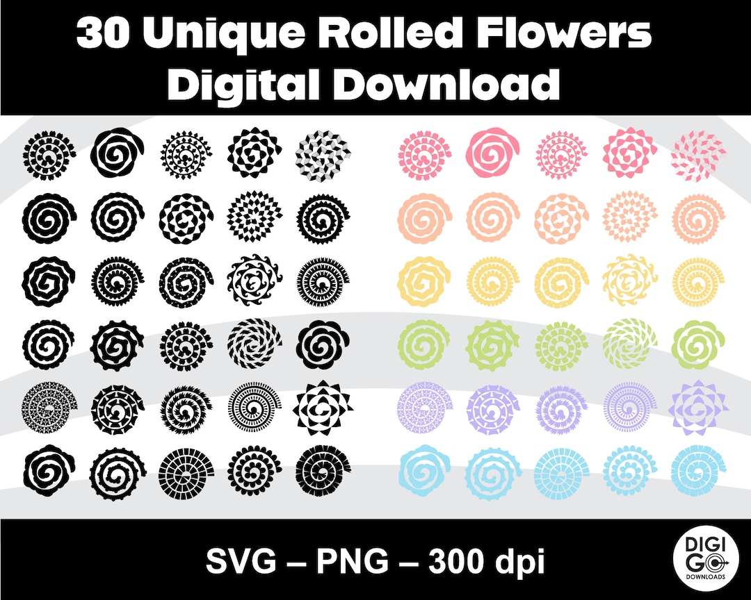 Rolled Flower Svg, Paper Flower Svg, Paper Flowers Svg, Rolled Flowers ...