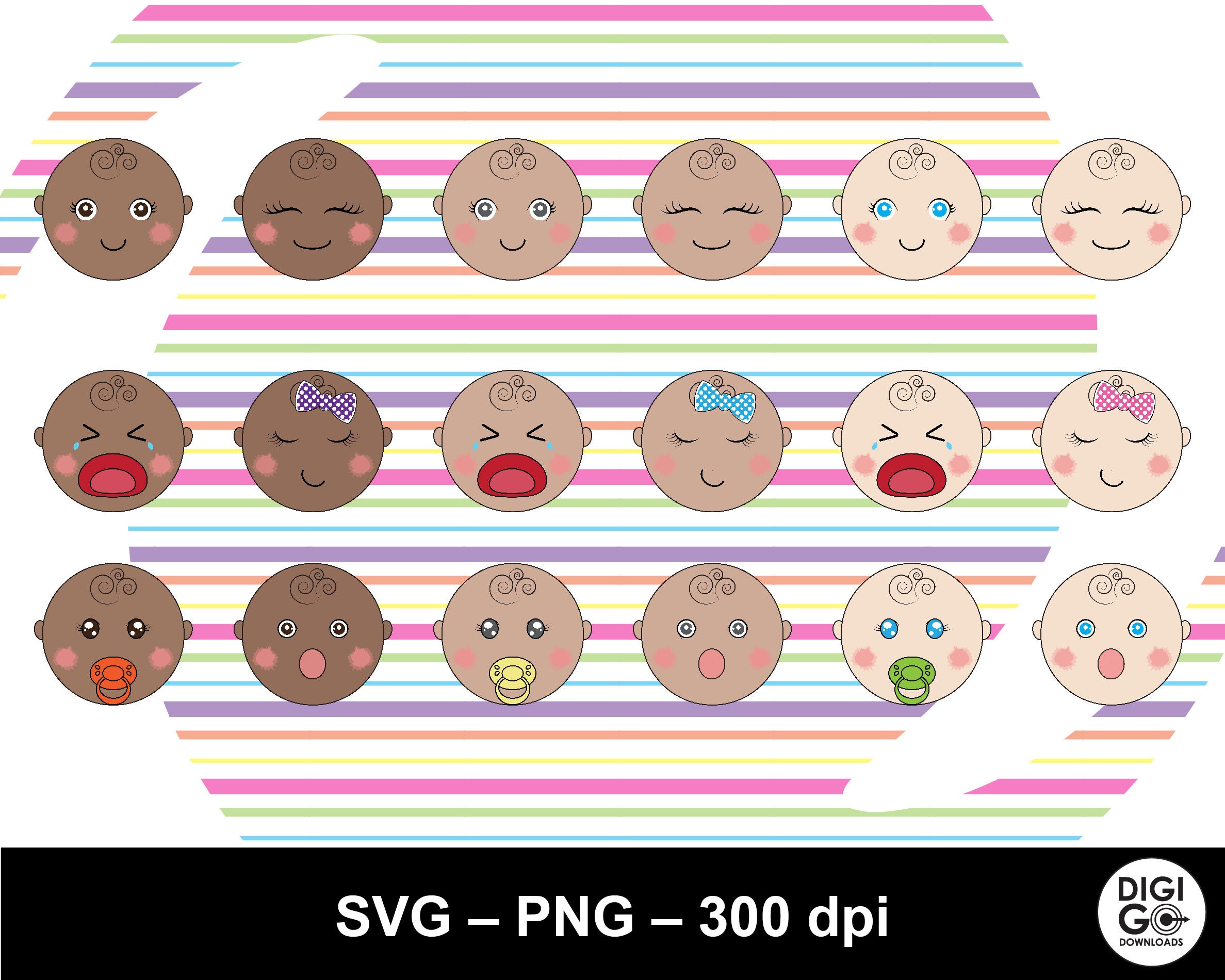 Baby Face Svg / Newborn Clipart / New Baby Face Svg / Cute Baby Face ...