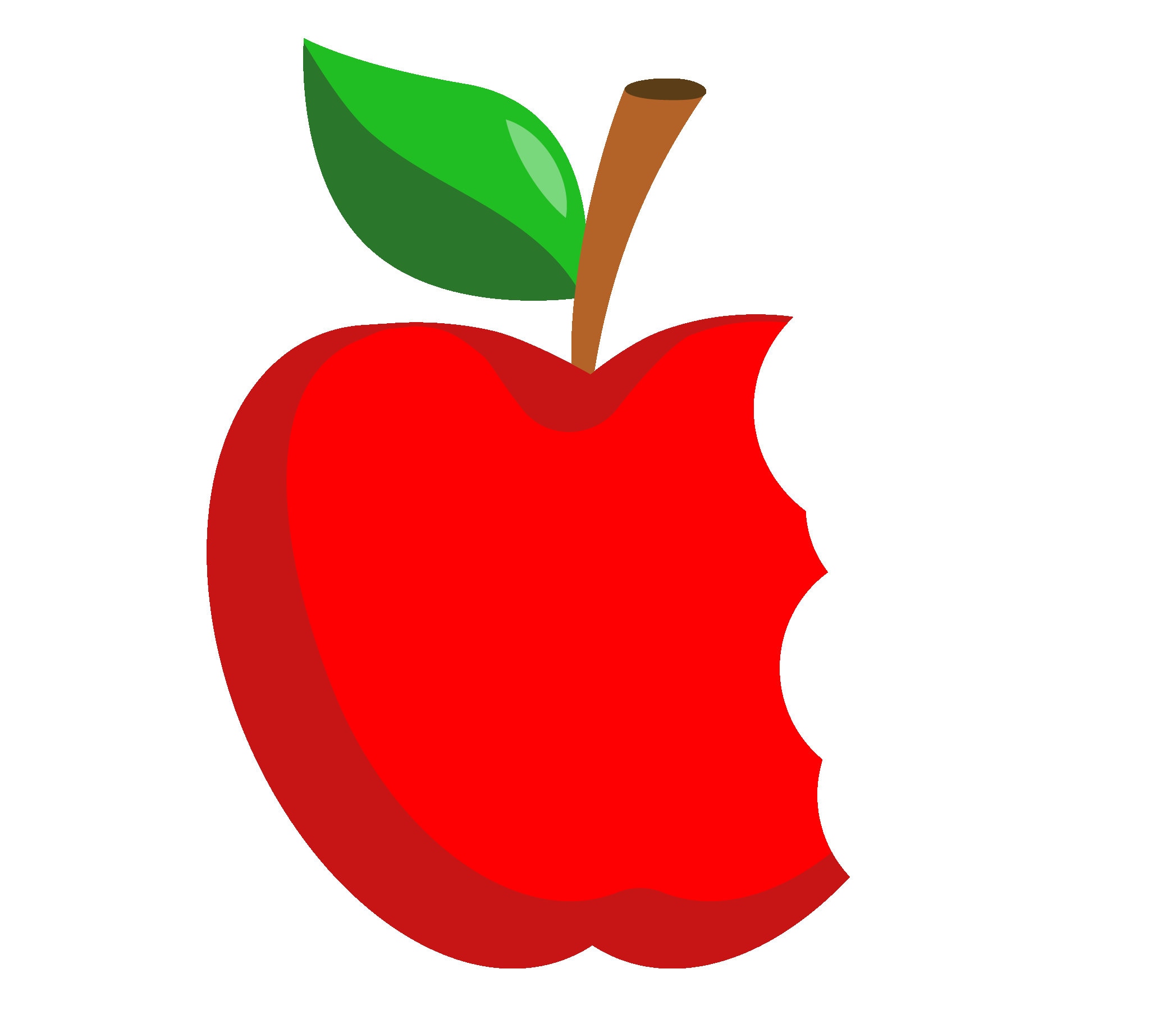 Red Apple With Bite Clip Art