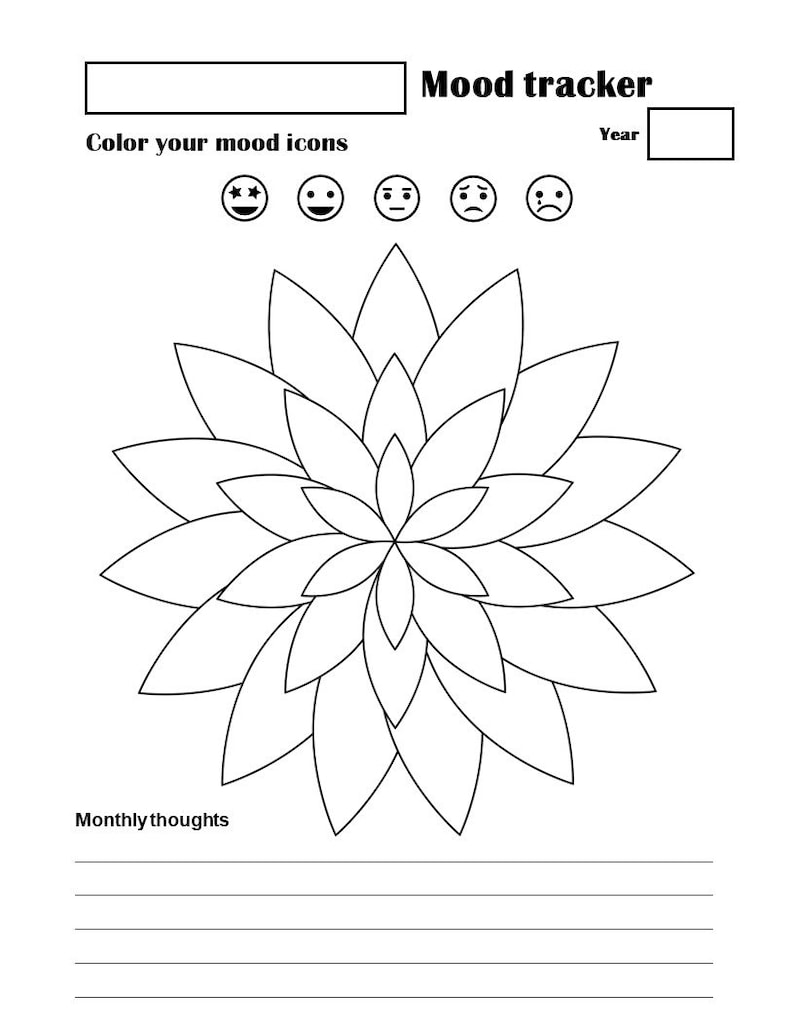 Mood Tracker Printable / Mood Tracker Bundle / Journal Printables ...