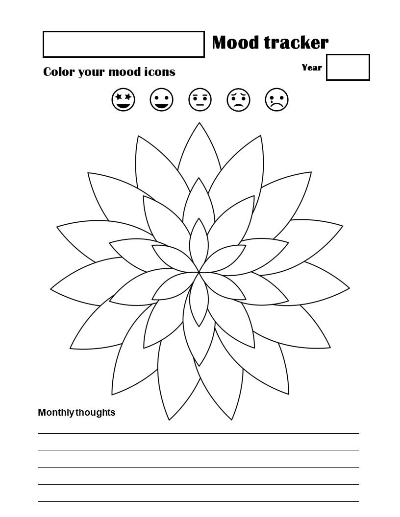 Mood Tracker Printable / Mood Tracker Bundle / Journal Printables ...
