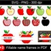 Apple Svg / Apple Clipart / School Svg / Fillable Apple / Teacher Svg ...