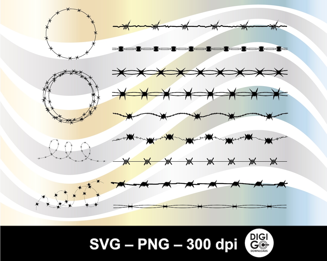 Barbed Wire Svg / Straight Barb Fence / Barbed Wire Png / Barbed Wire ...