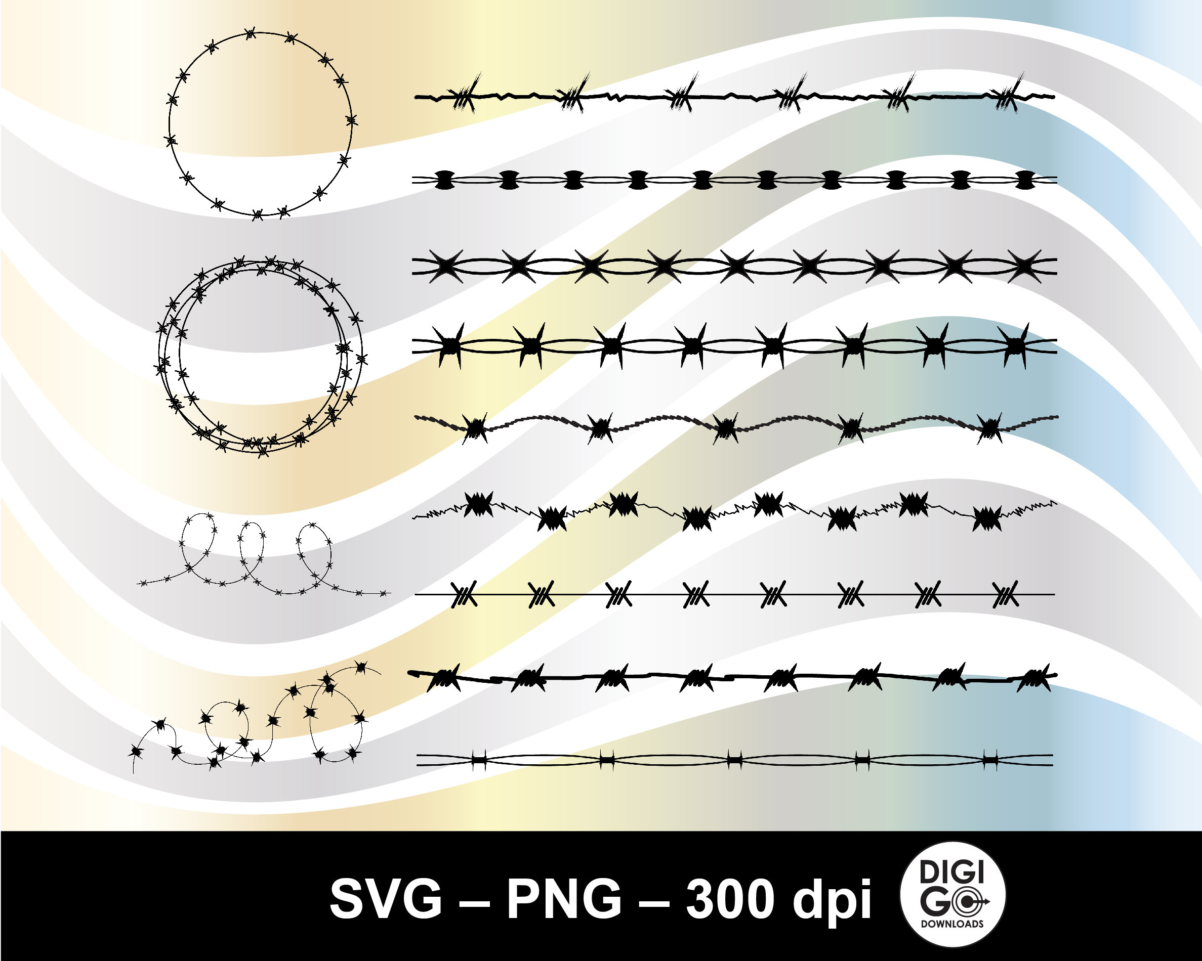 Barbed Wire Svg / Straight Barb Fence / Barbed Wire Png / Barbed Wire ...