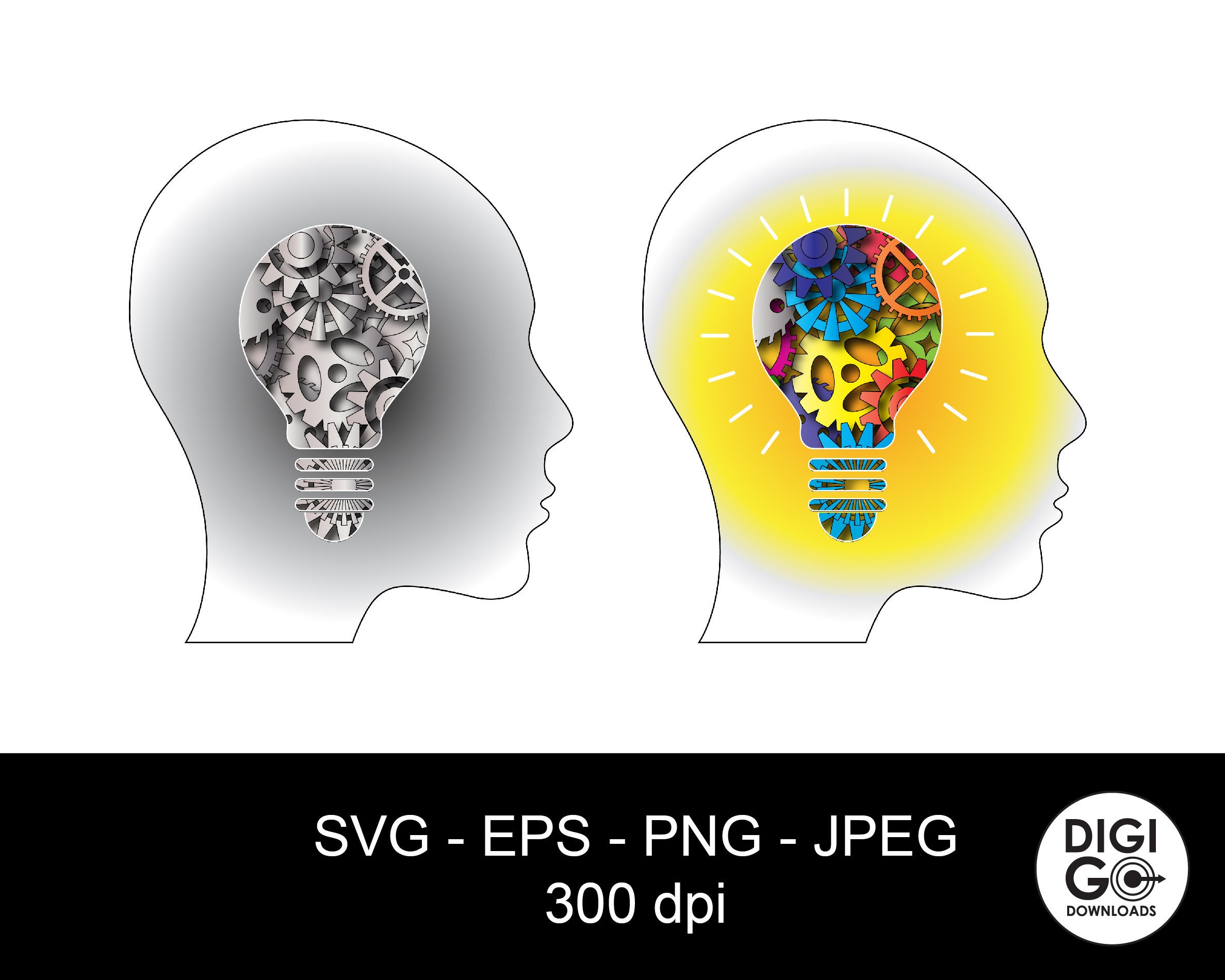 Growth Mindset Svg / Open Closed Mind Clipart / Fixed Growth Mindset ...