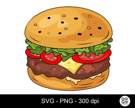 Hamburger Svg / Cheeseburger Svg / Hamburger Png / - Etsy