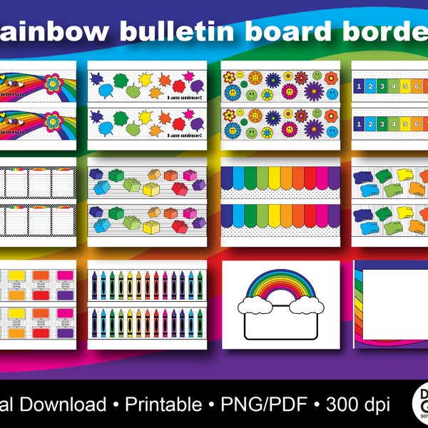 Rainbow Border - Etsy