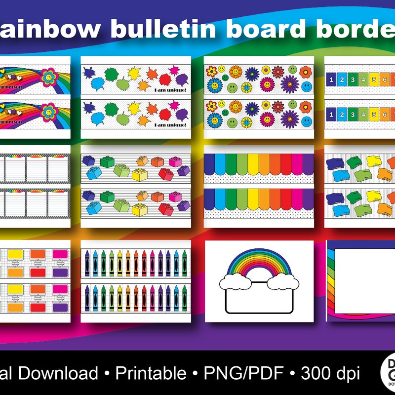 Rainbow Border - Etsy
