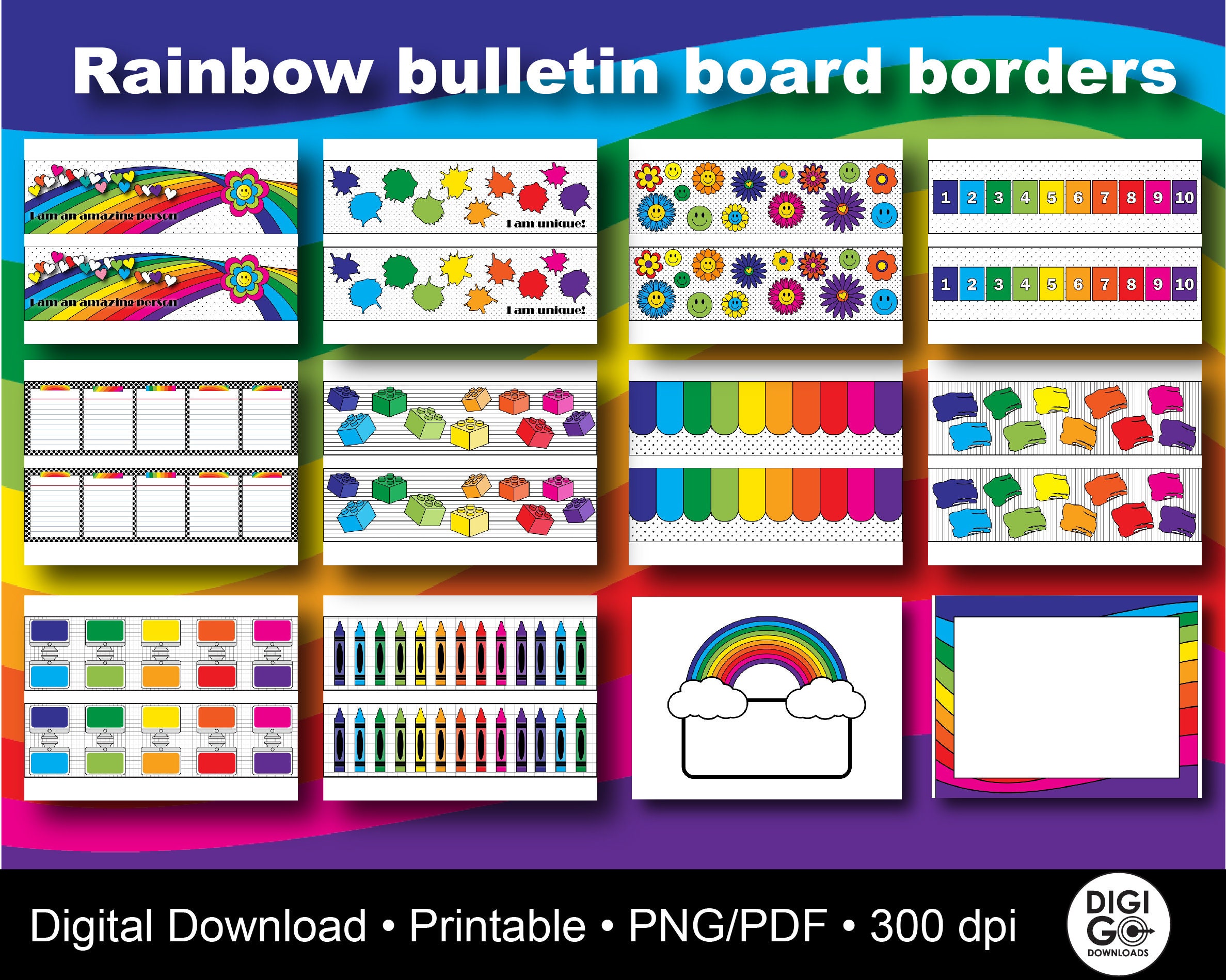 Classroom Borders / Rainbow Classroom Decor / Classroom Rainbow Border ...