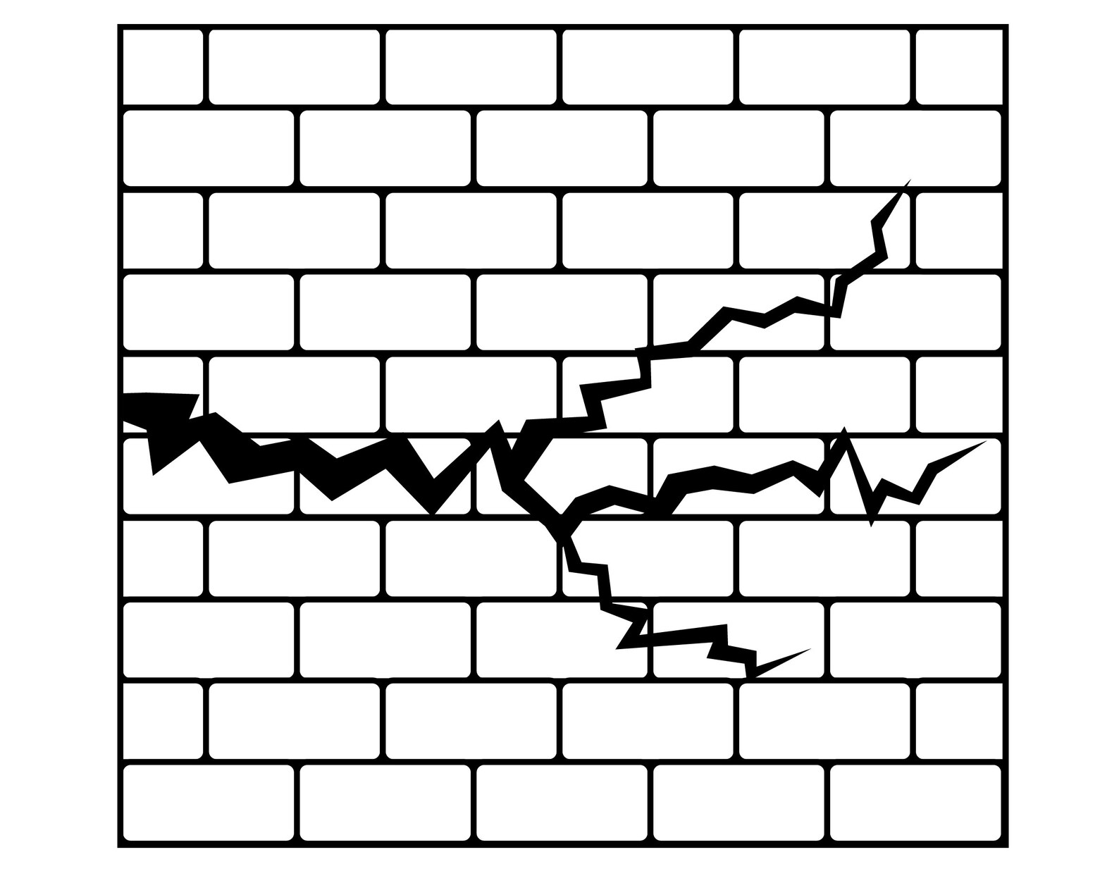 Cracked Wall Svg / Broken Brick Wall / Brick Wall Svg / Cracked Brick ...