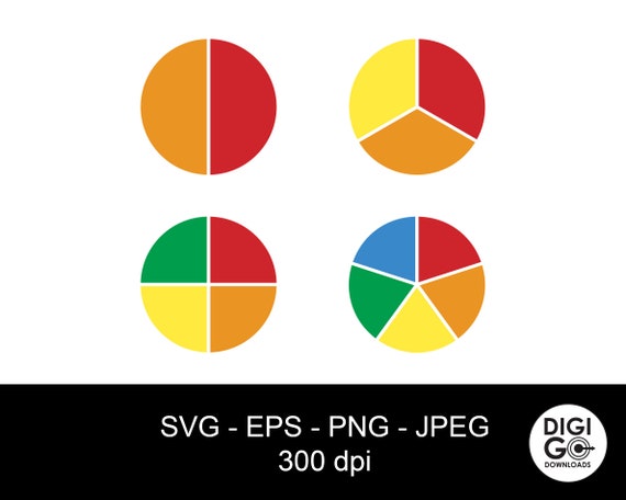 Pie Graph / Pie Chart / Pie Graph Svg / Colored Pie Graph | Etsy UK
