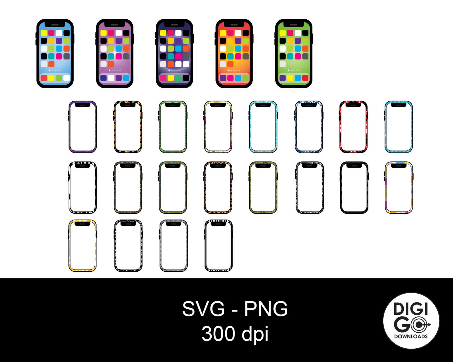 Smart Phone Svg / Cell Phone Clipart / Mobile Phone Svg / Cell Phone ...