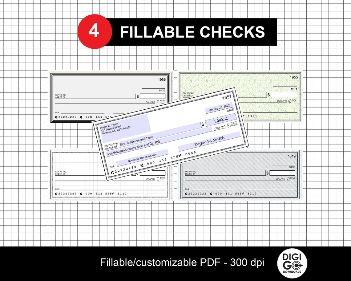 Blank Check Template / Editable Check Template / Printable Check ...