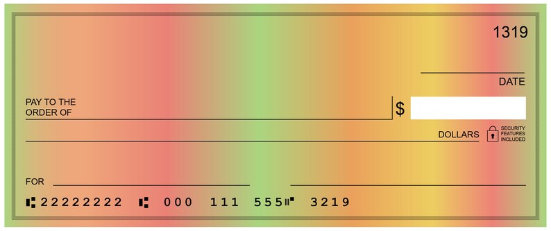 Blank Check Template / Editable Check Template / Printable Check ...