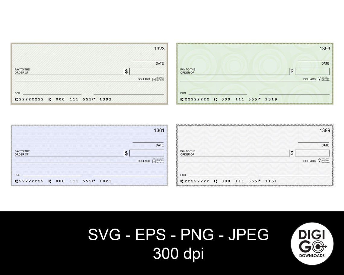 Check Template Svg / Blank Check Svg / Check Account Svg / | Etsy