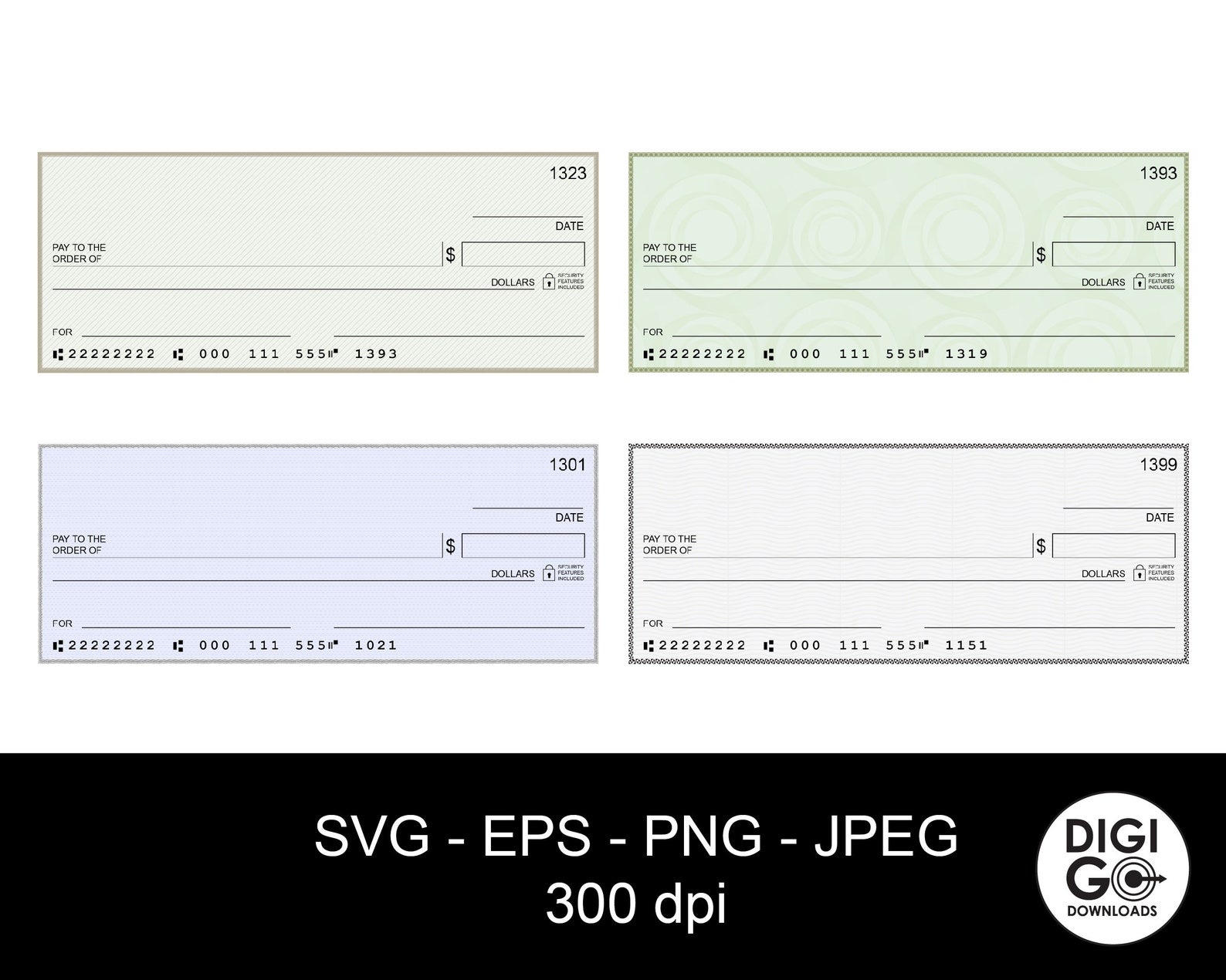 Check Template Svg / Blank Check Svg / Check Account Svg / | Etsy