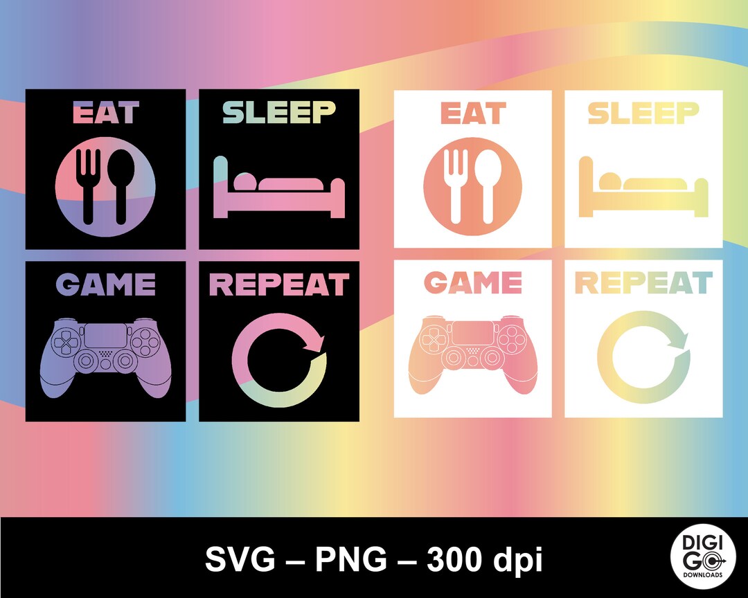 Eat Sleep Game Repeat Svg, Gamer Svg, Video Game Svg, Game Controller ...