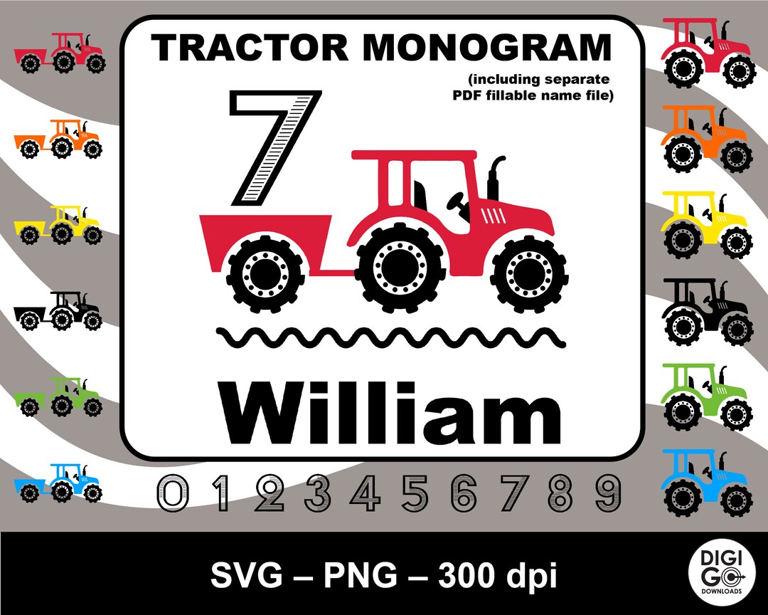 Tractor Svg / Tractor Monogram Svg / Kids Tractor Svg / Truck Svg ...