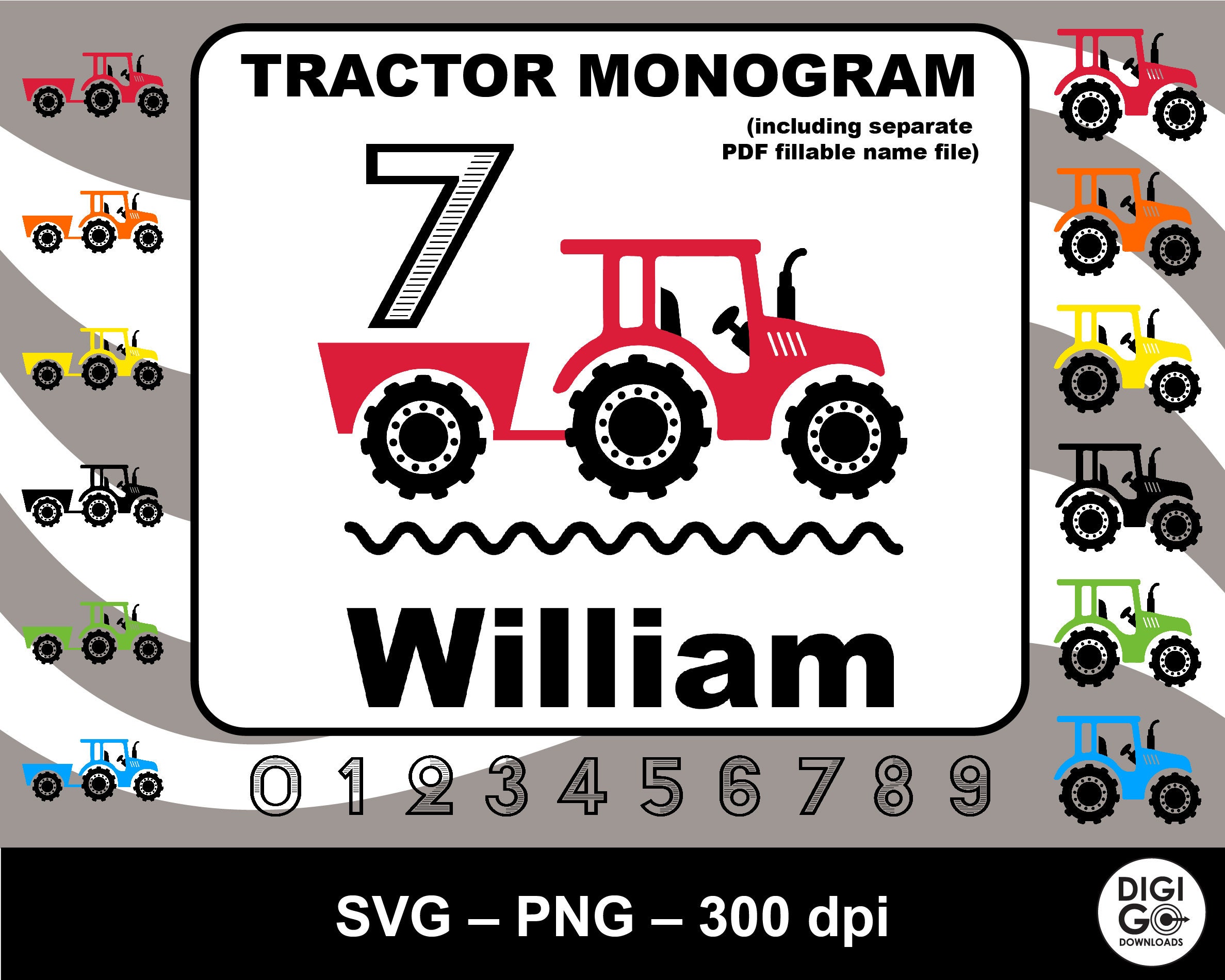 Tractor Svg / Tractor Monogram Svg / Kids Tractor Svg / Truck Svg ...