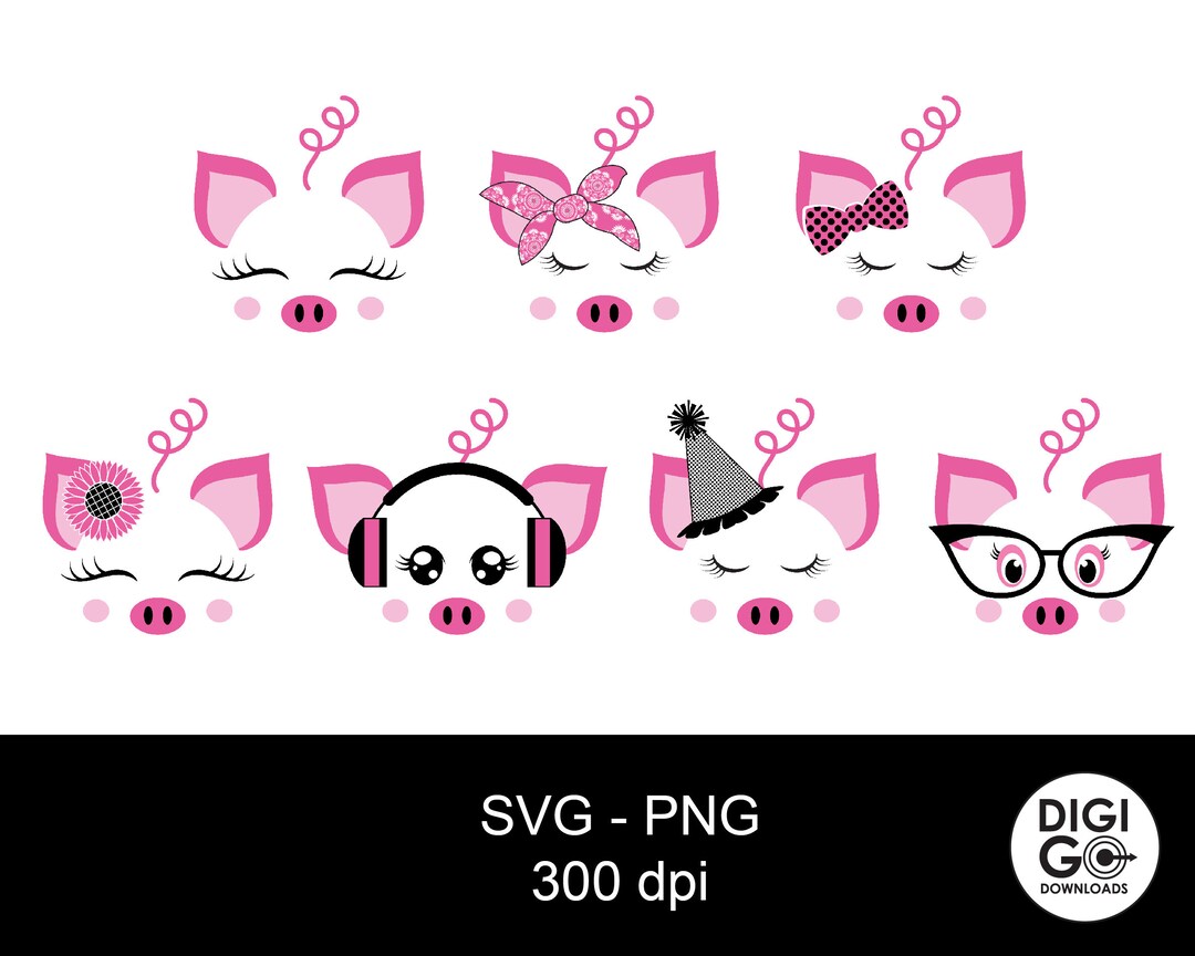 Pig Face Svg / Cute Pig Face / Pig Svg / Cute Pig Svg / Pig Clipart ...