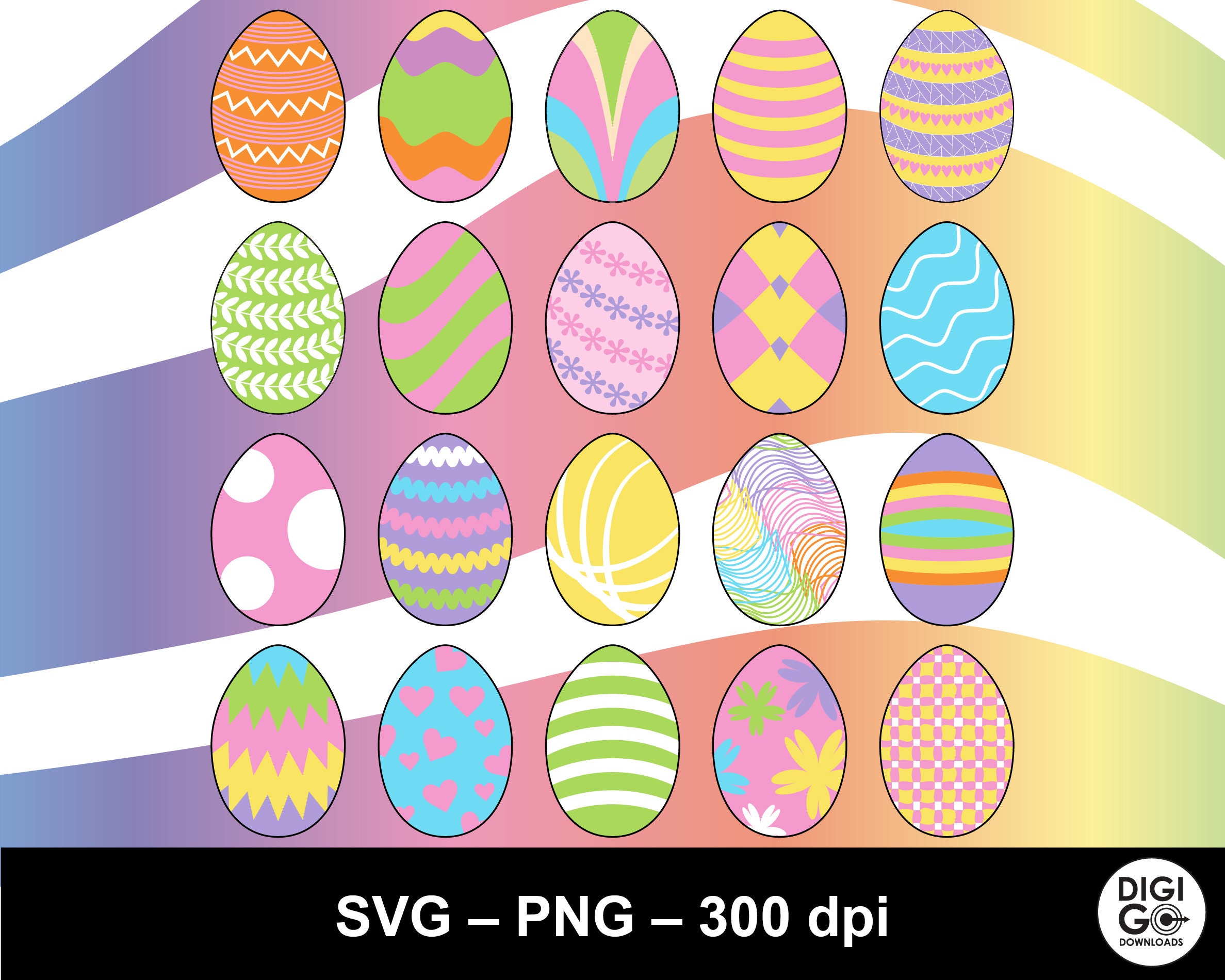 Easter Eggs Svg, Easter Egg Svg, Easter Eggs Clipart, Easter Egg Bundle ...