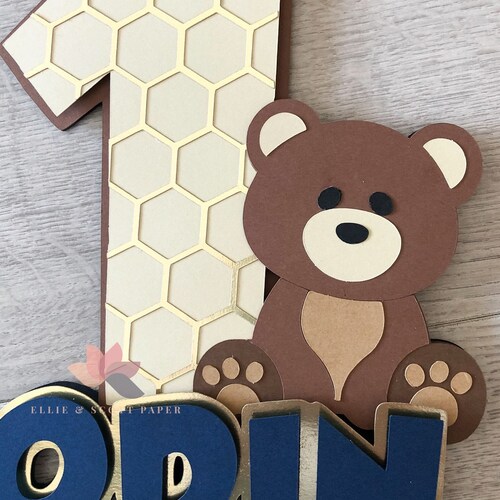 Teddy Bear Happy Birthday Banner Greenery First Party - Etsy