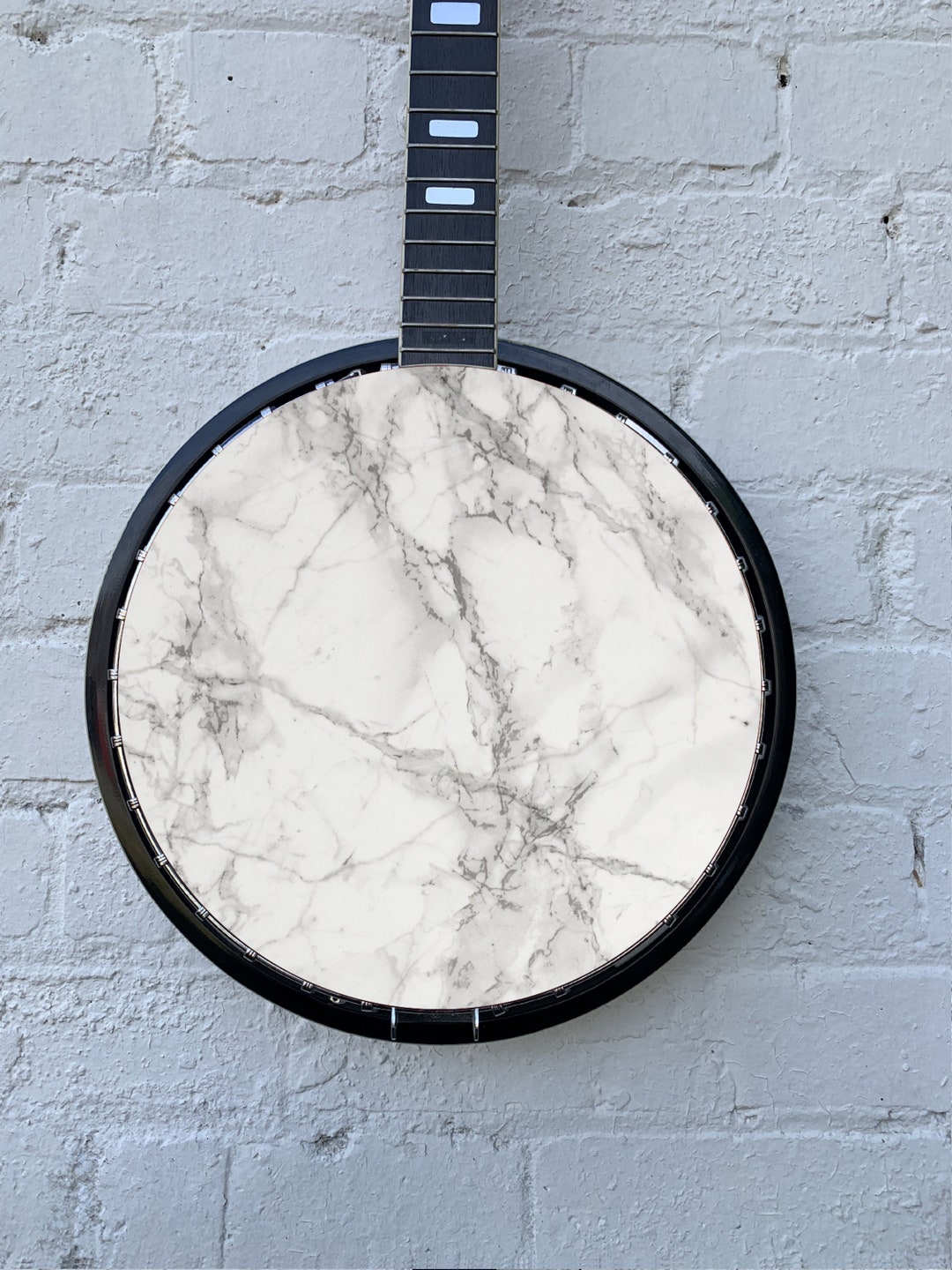 Banjo Instrument Player 11" Black Marble Effect Print Wall Art Banjo ...