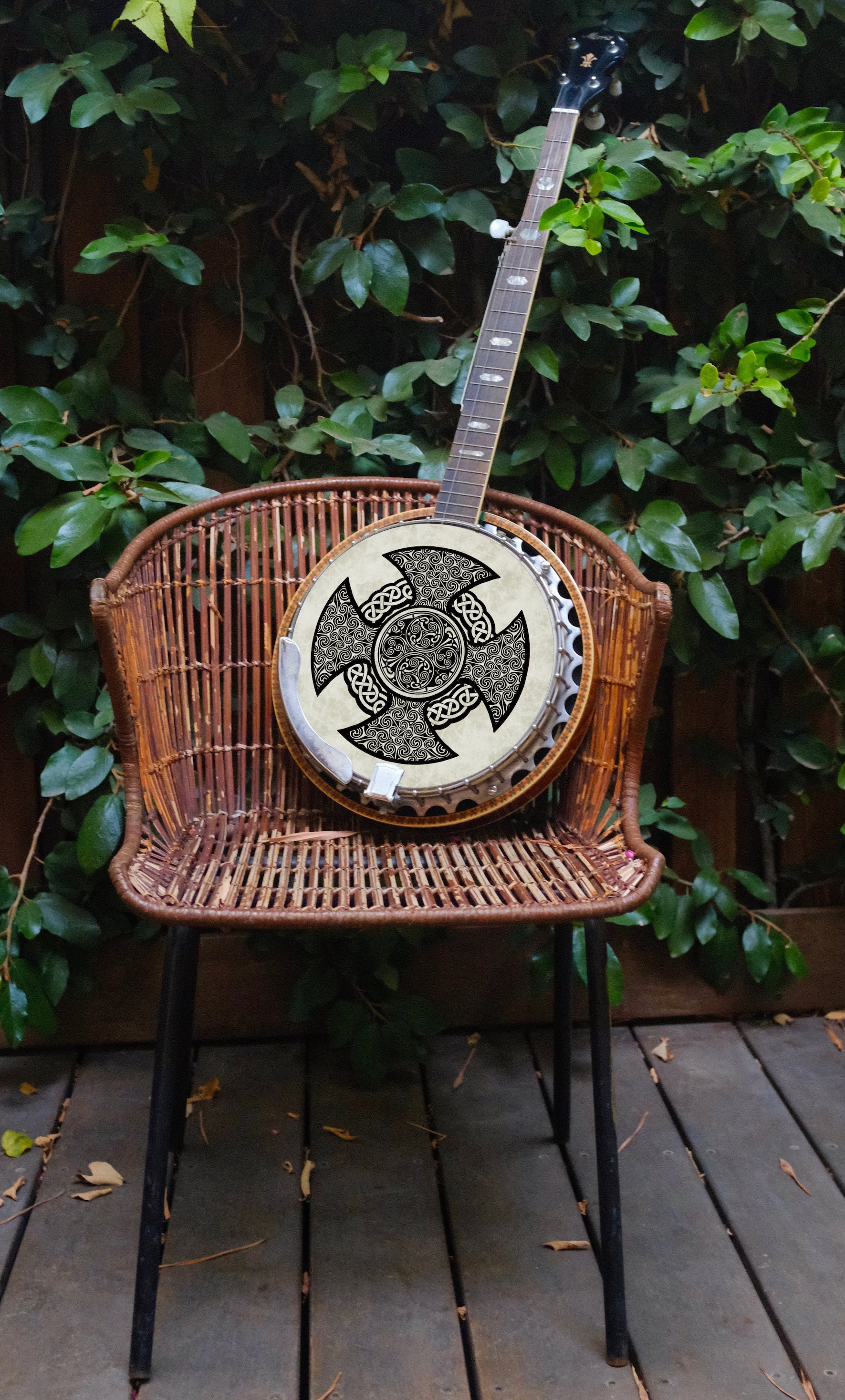 Banjo Instrument Player 11 Celtic Knot Design Art Banjo Head Vellum ...