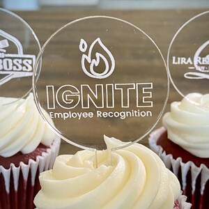 Custom Cupcake Toppers for Businesses or Corporate Events. Logo Cupcake ...