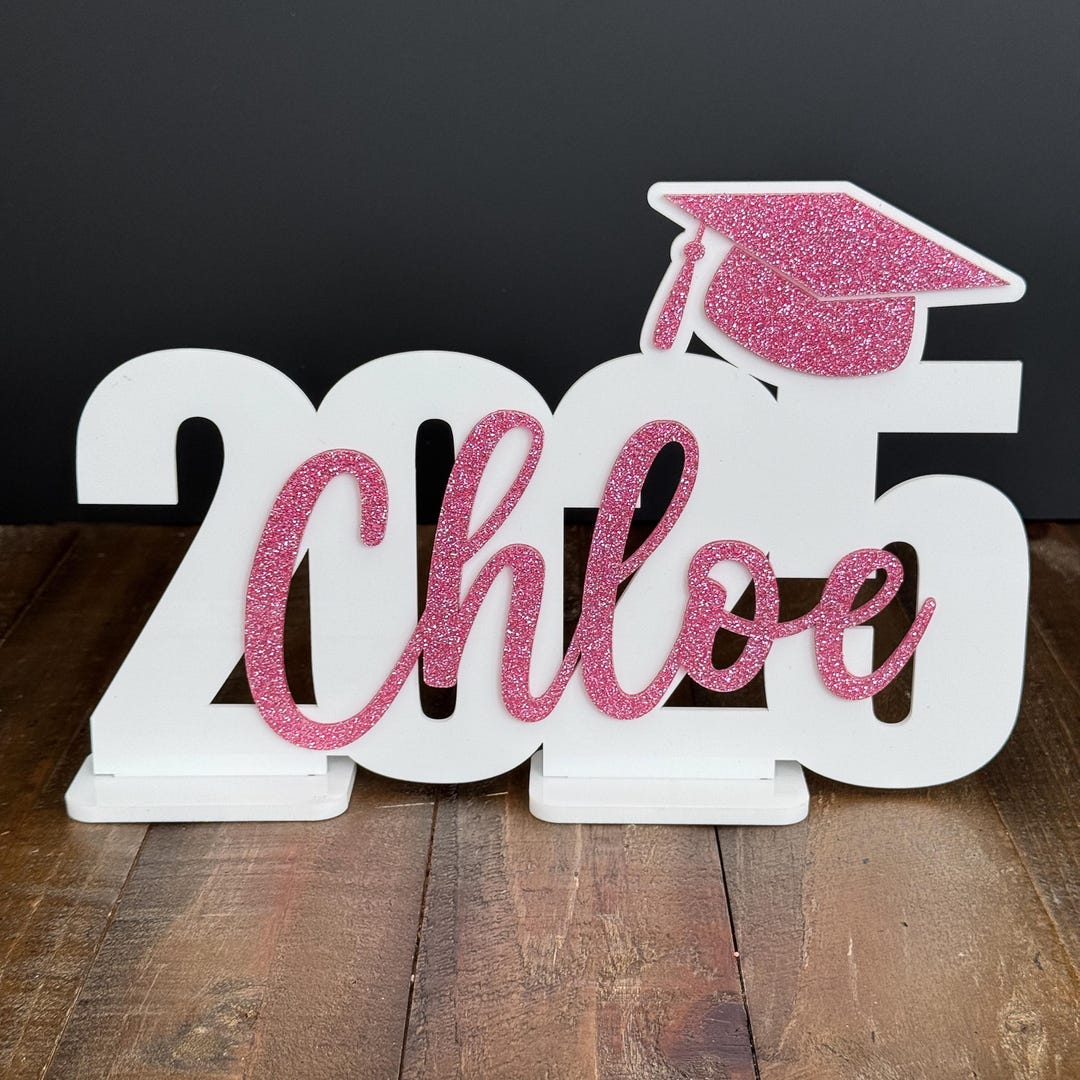 Personalized Class of 2025 Graduation Party Sign With Glitter Name ...