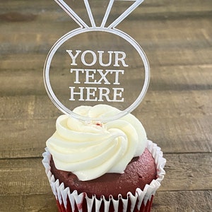 Acrylic Cupcake Toppers. Wedding Cupcake Toppers. Custom Cupcake Gems ...