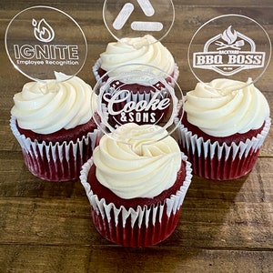 Custom Cupcake Toppers for Businesses or Corporate Events. Logo Cupcake ...