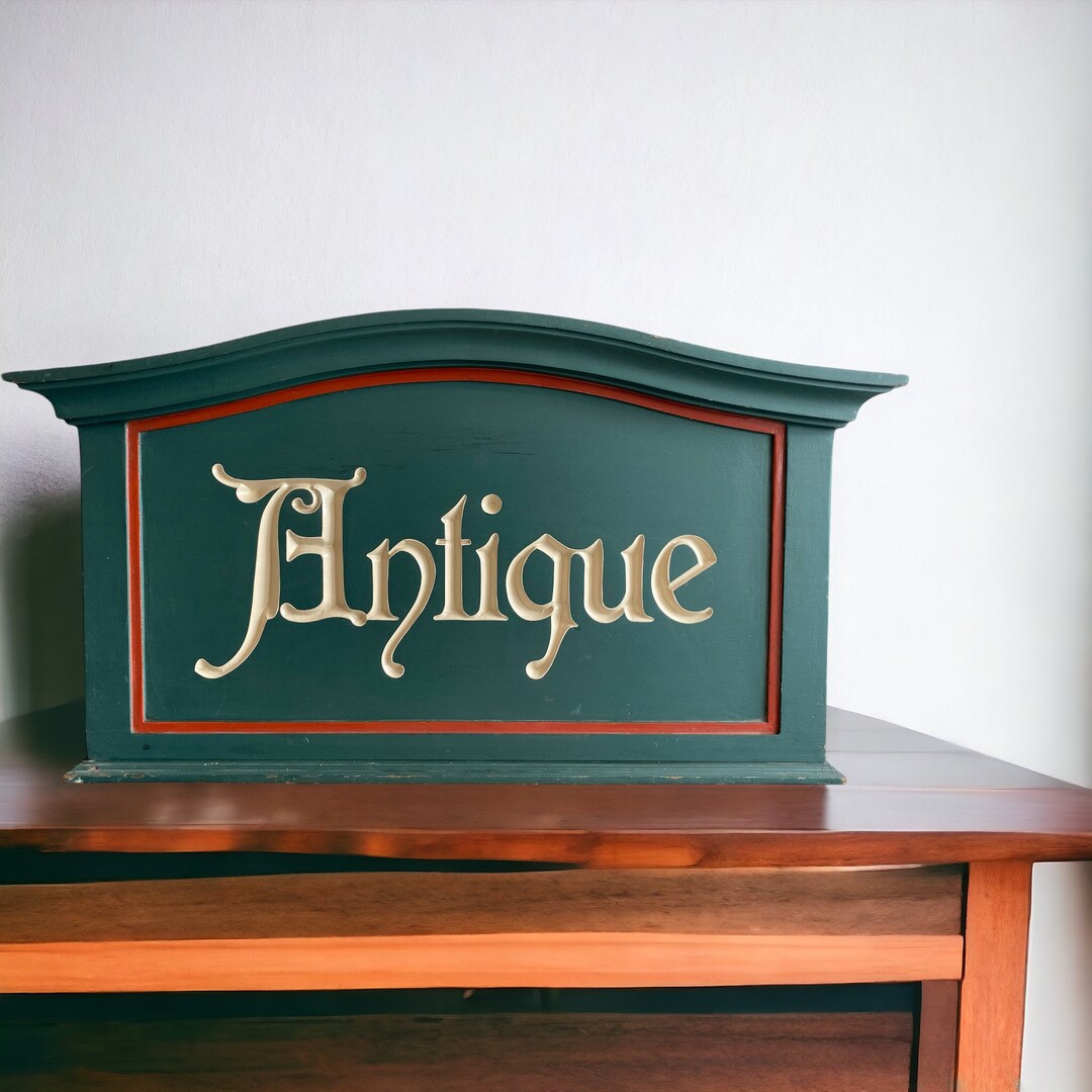 Vintage Carved Wood antique Sign - Etsy